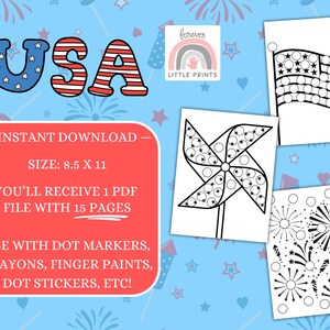 4th of July Dot Marker Printable Pack, Patriotic Coloring Pages ...