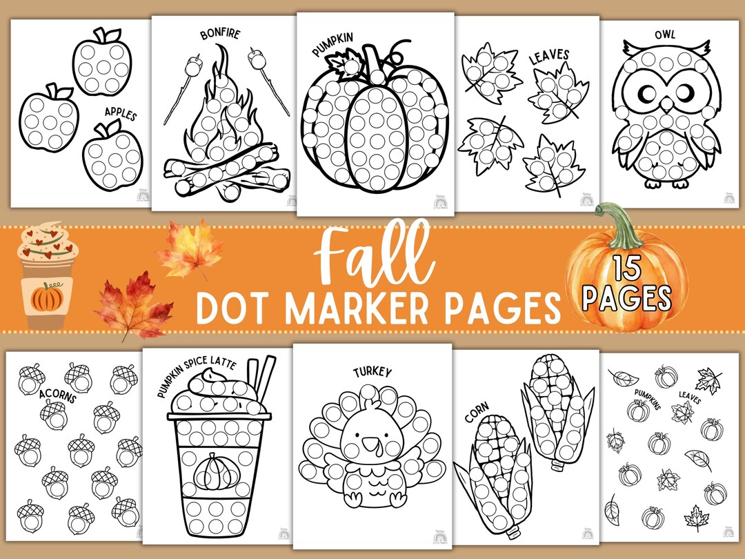 Fall Dot Marker Printable Pack, Fun Preschool Daycare Activity Pages ...