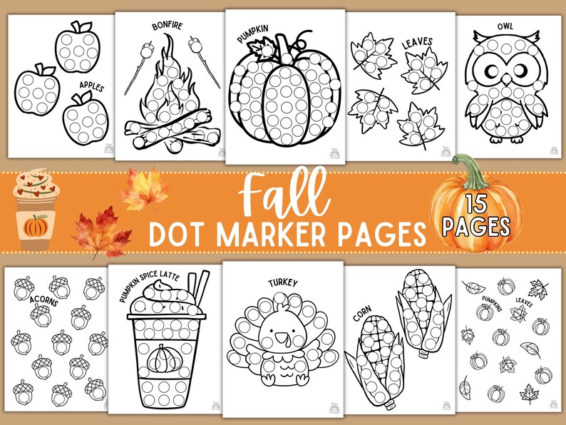 Fall Dot Marker Printable Pack, Fun Preschool Daycare Activity Pages ...