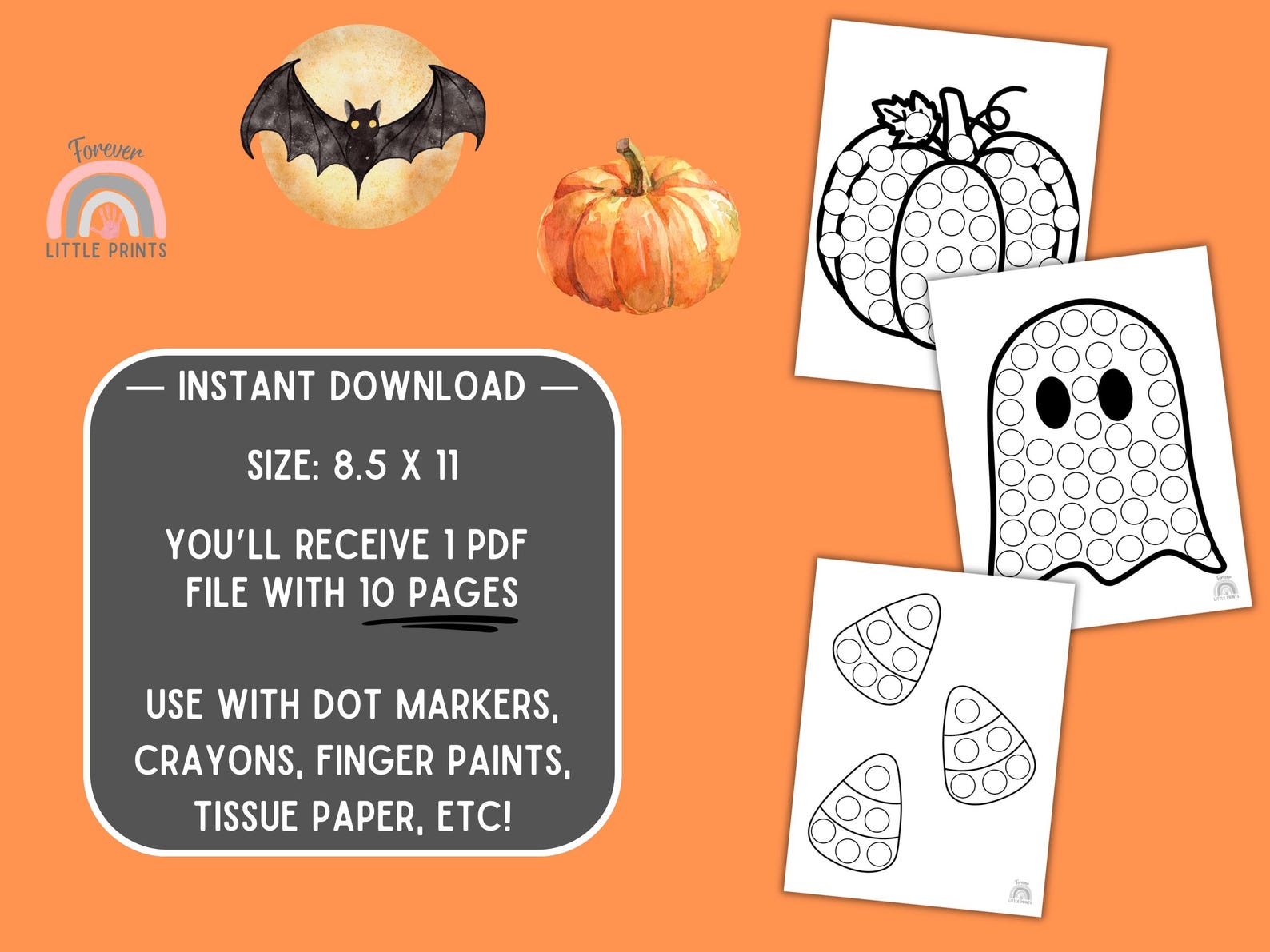 Halloween Dot Marker Printable Pack, Fun Preschool Daycare Activity ...
