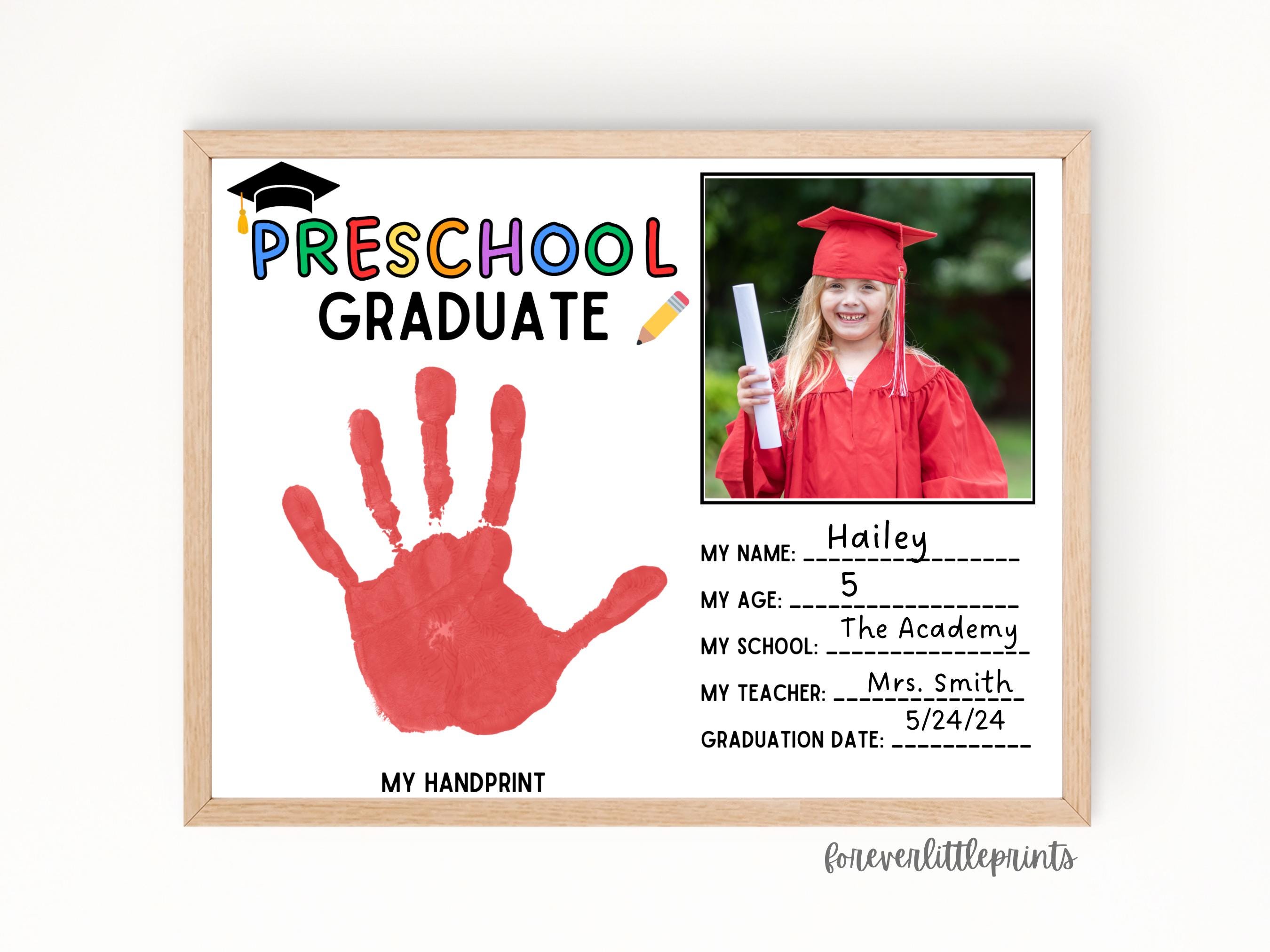 Preschool Graduation Keepsake, Last Day of Preschool Handprint, Pre-k ...