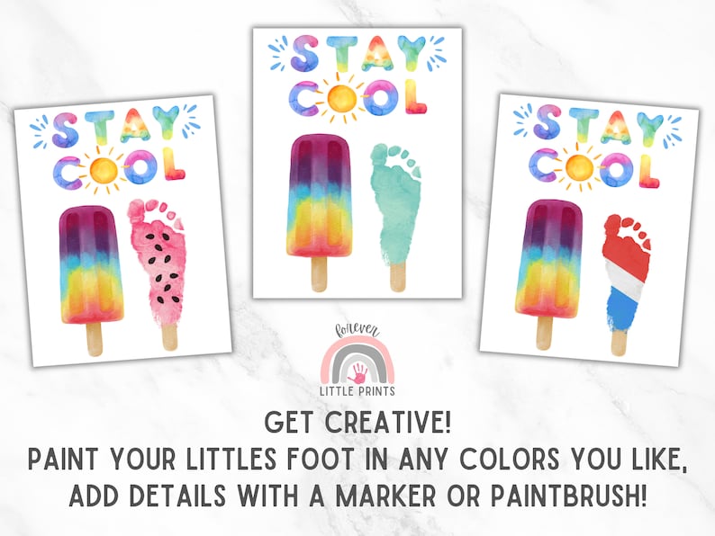 Summer Handprint Art for Kids Toddler Infant, Popsicle Footprint Craft ...