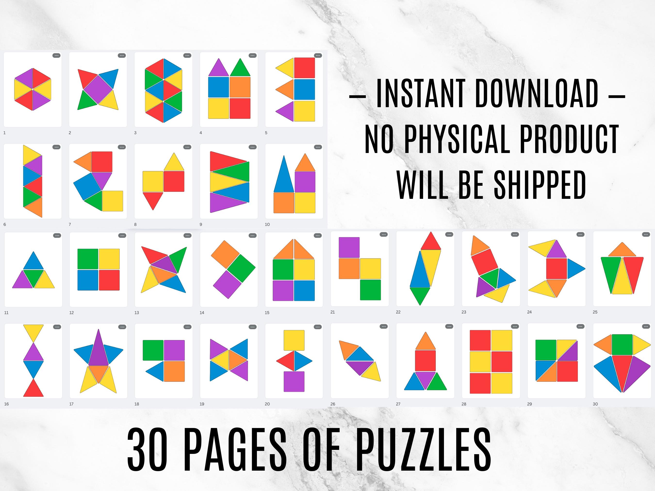 Magnetic Tiles Templates, Magnet Tile Activity Card Puzzles Printables ...
