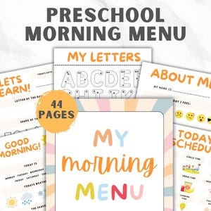 Preschool Morning Menu Printable, Homeschool Preschool, Preschool ...