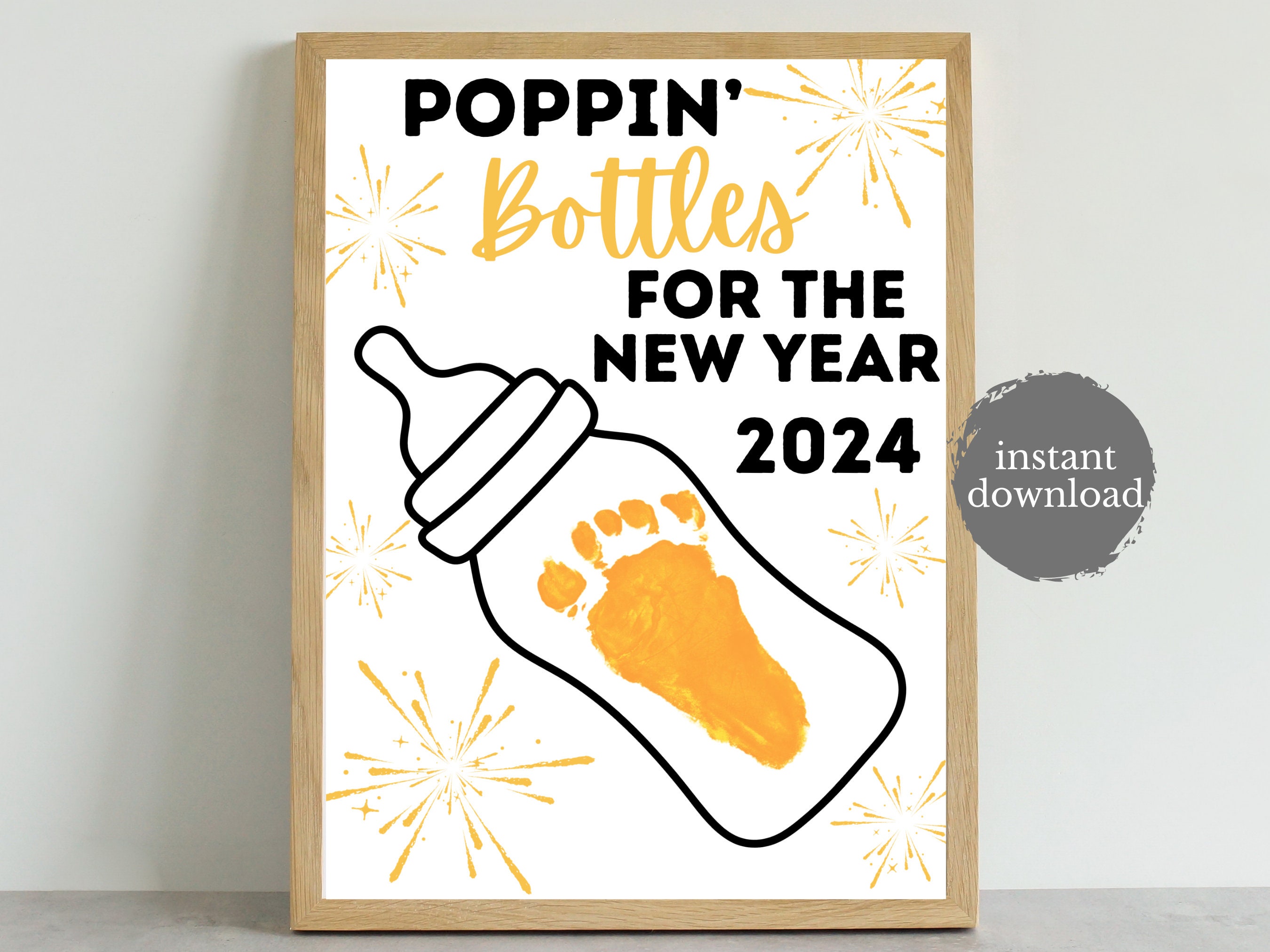 New Years Footprint Craft for Baby Toddlers Handprint Craft Infant New ...