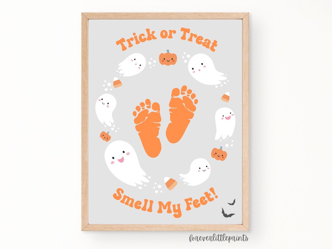 Halloween Footprint Art, Trick or Treat Smell My Feet Handprint Craft ...