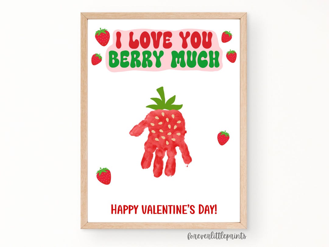 Valentine’s Day Handprint Art Craft for Toddlers Baby Kids, Valentines ...
