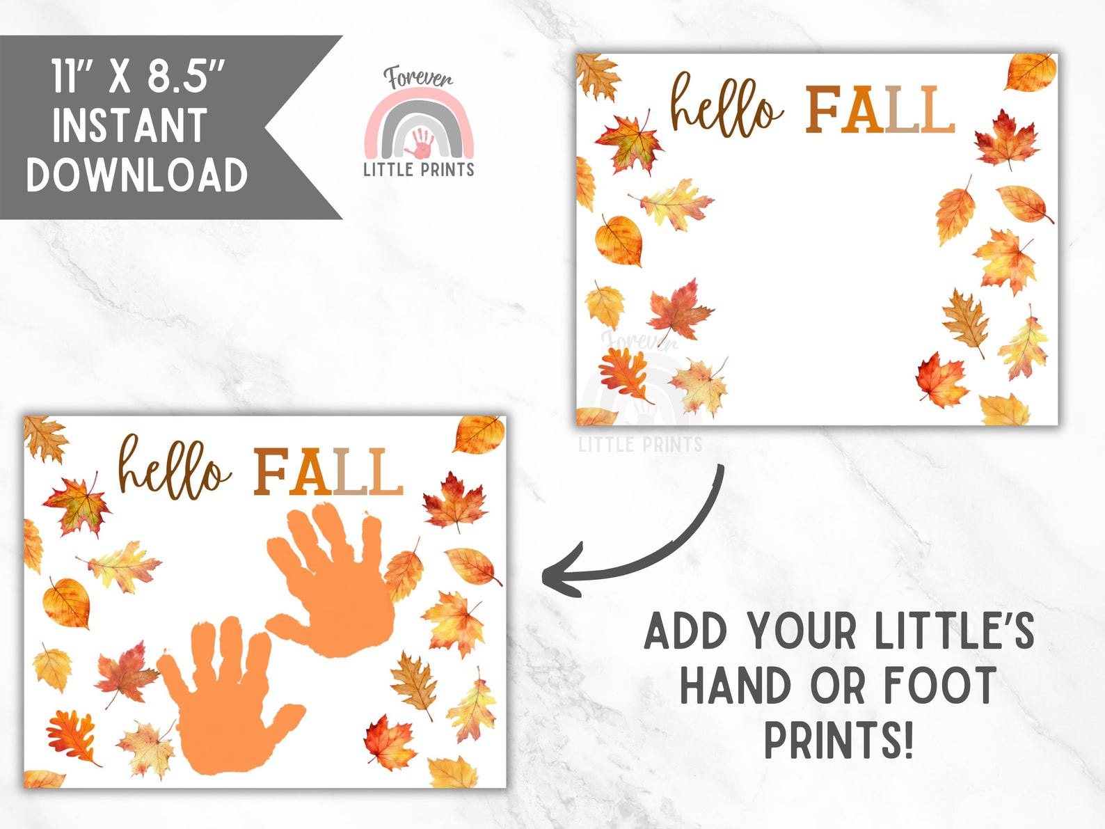 Hello Fall Handprint Craft Leaves Autumn School Craft for Toddlers ...
