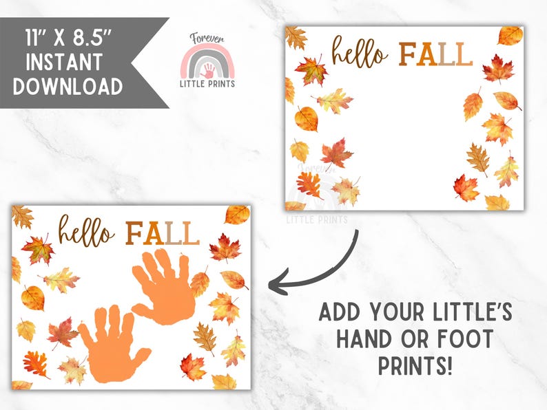 Hello Fall Handprint Craft Leaves Autumn School Craft for Toddlers ...