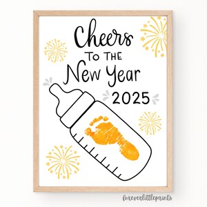 New Years Footprint Craft for Baby Toddlers Handprint Art Infant Babys ...