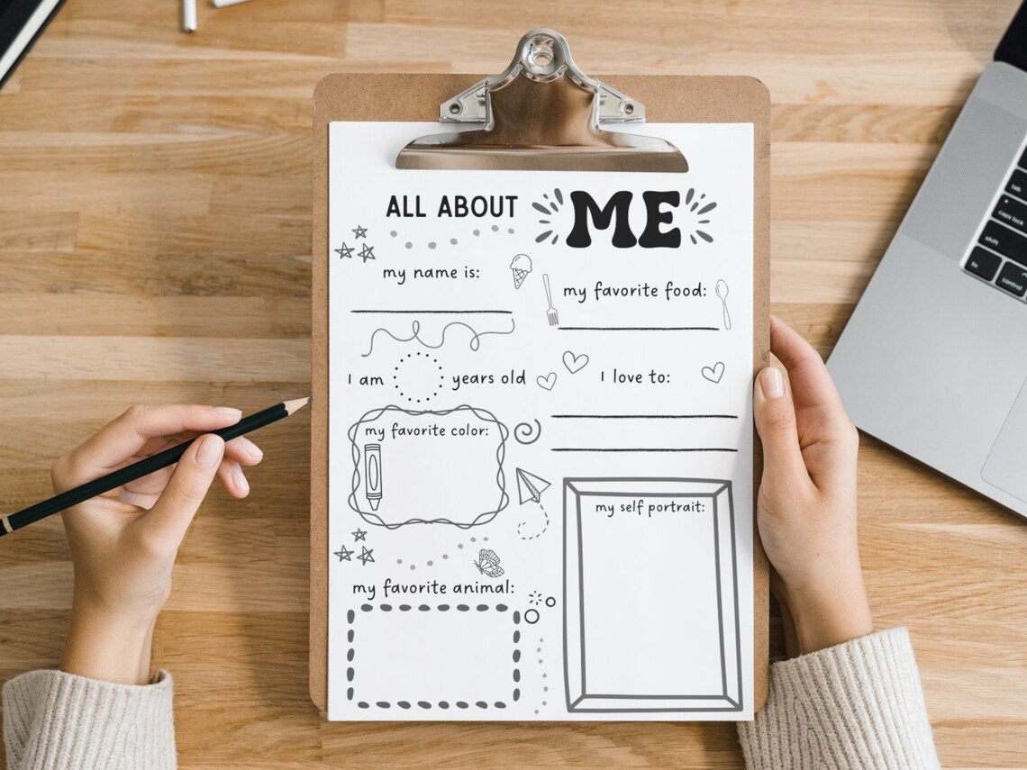 All About Me Printable Kids Favorite Things List Students Back to ...