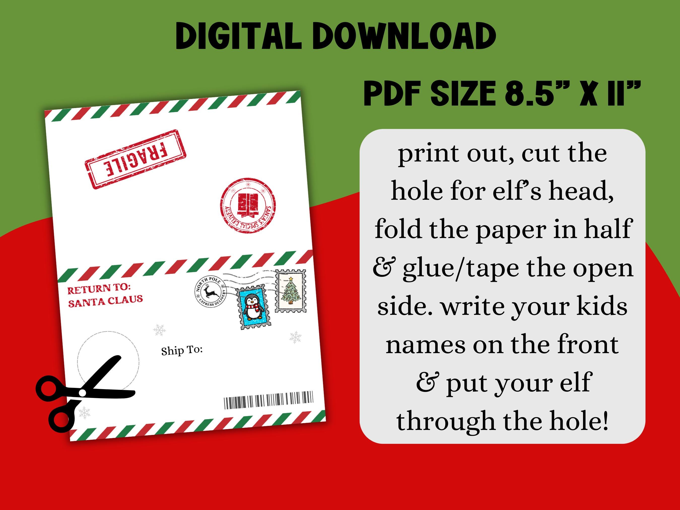Elf Return Envelope Printable, Elf Arrival Day Letter, Christmas Elf ...
