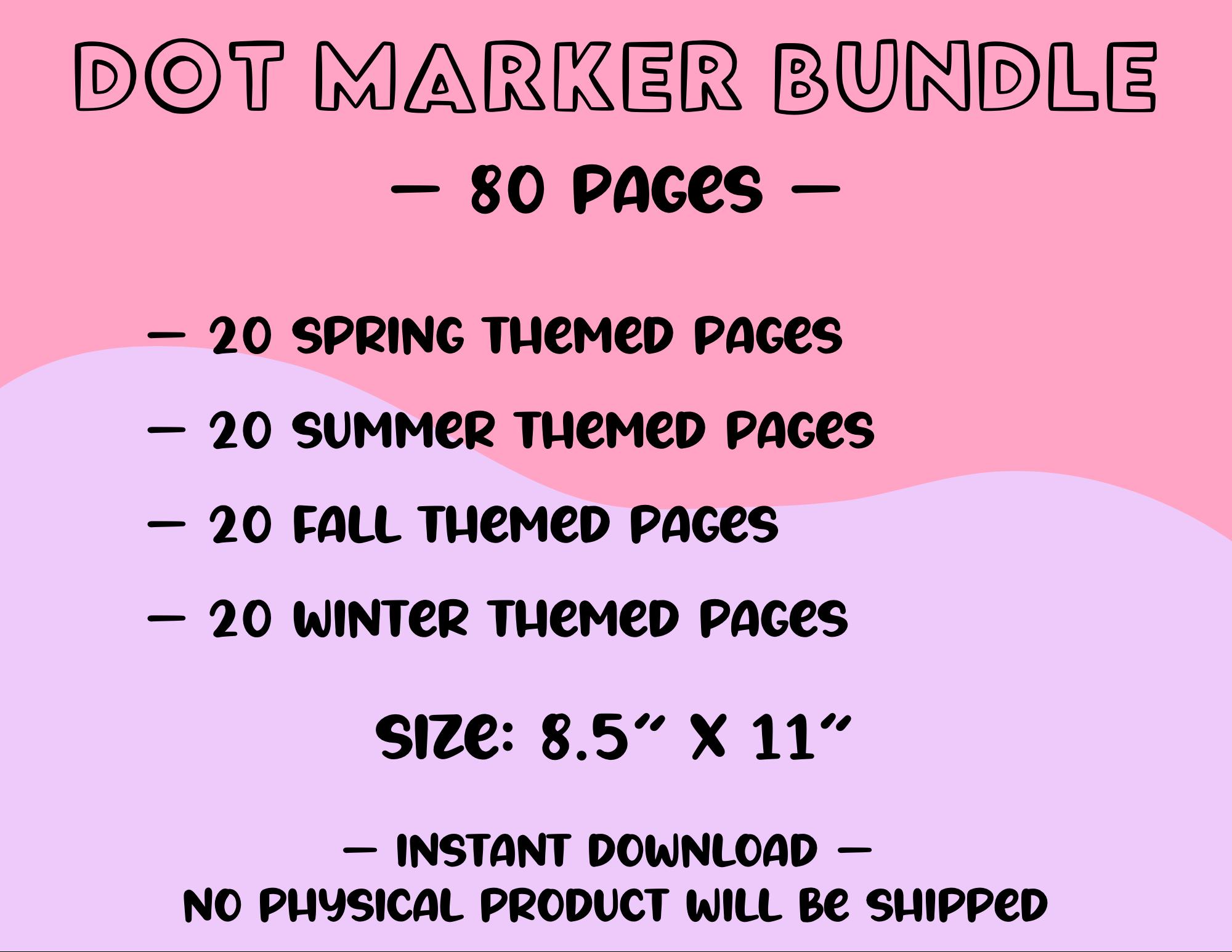 Dot Marker Printable Bundle Pack, Dot Sticker Pages, Preschool Daycare ...