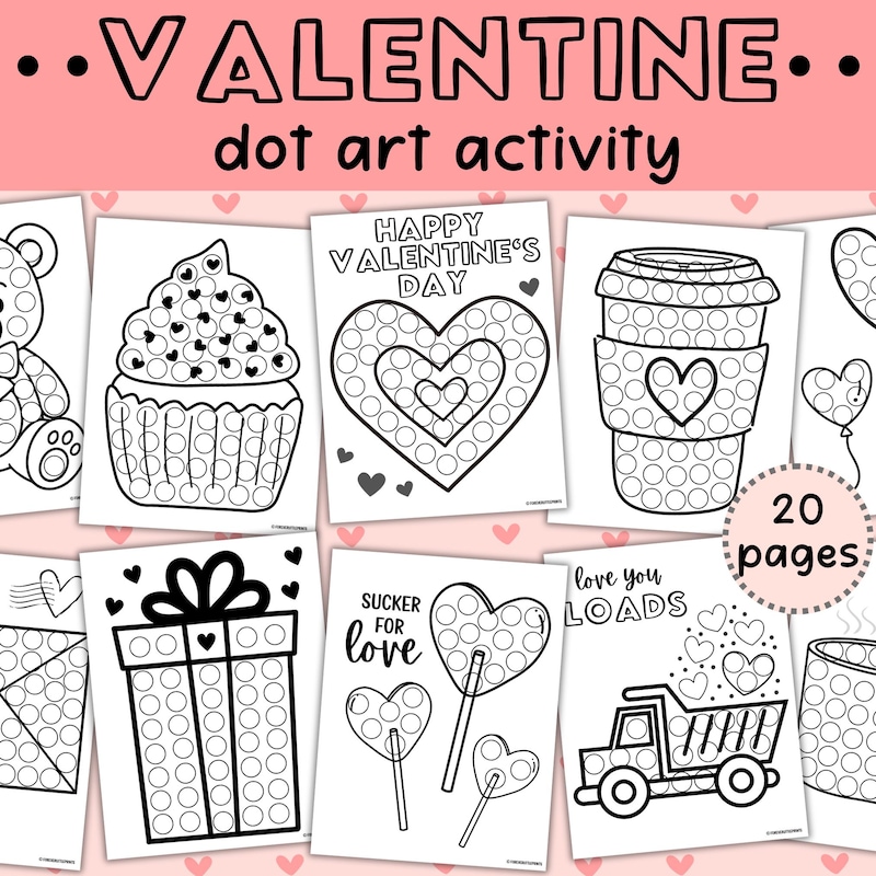 Valentine Dot Coloring - Etsy