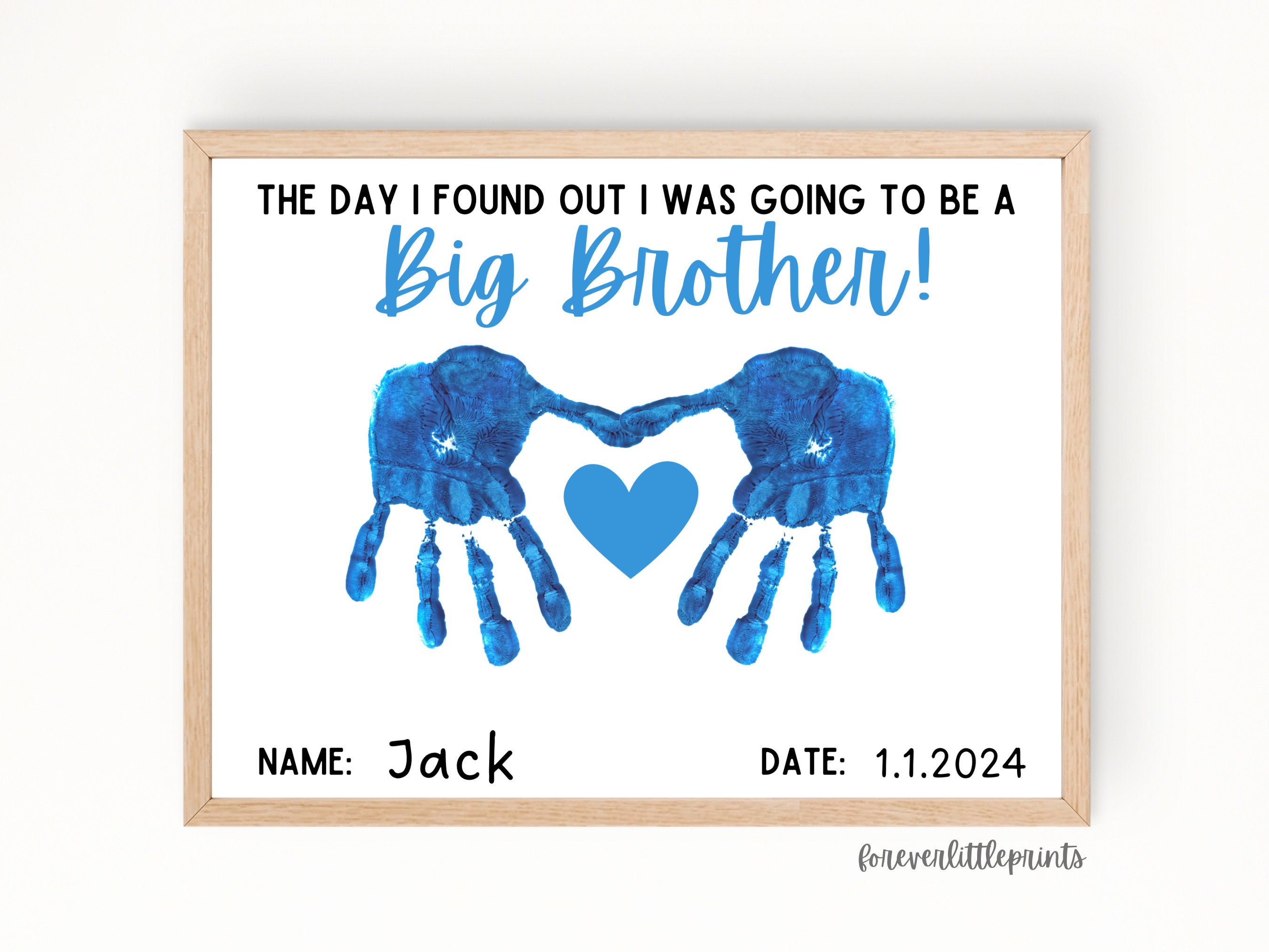 Big Brother Handprint Craft, Handprint Art for Infant Toddlers and Kids ...