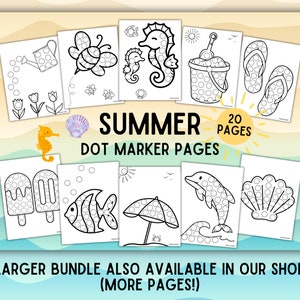 Summer Dot Marker Printable Pack, Fun Preschool Daycare Activity Pages ...