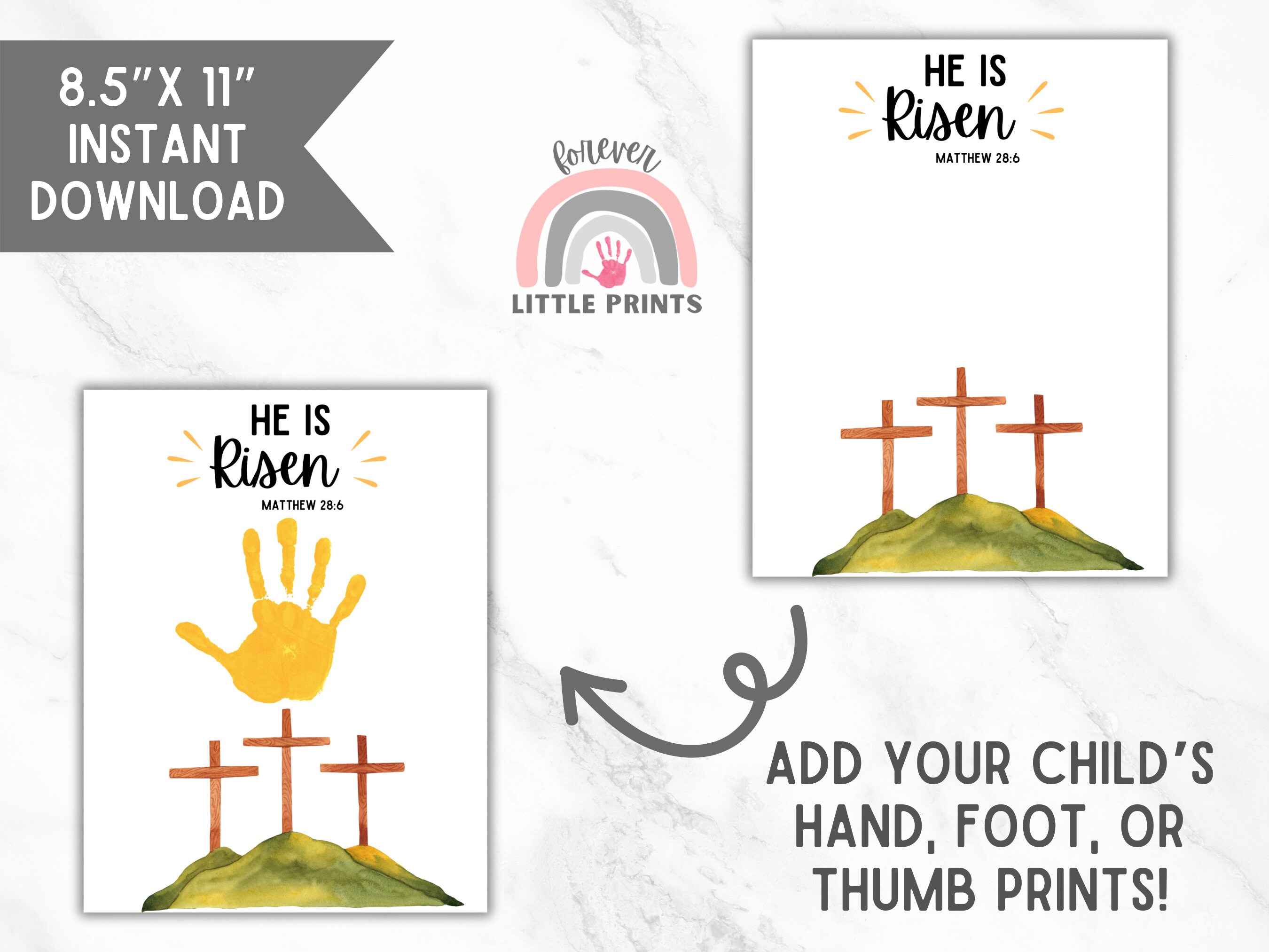 He is Risen Easter Handprint Art for Kids Infant Toddler Baby, Sunday ...