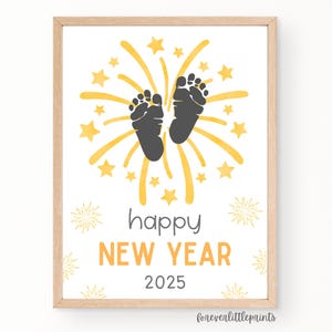 New Years Handprint Craft for Baby Toddler Kids, Footprint Art Infant ...