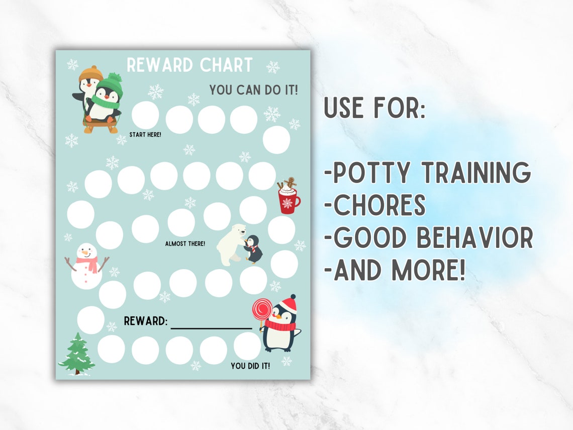 Reward Chart for Kids Toddlers, Potty Training Chart, Chore Chart for ...