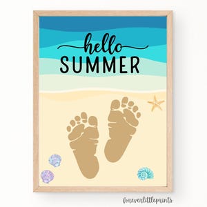 Hello Summer Handprint Art for Kids Toddler Infant, Beach Ocean ...
