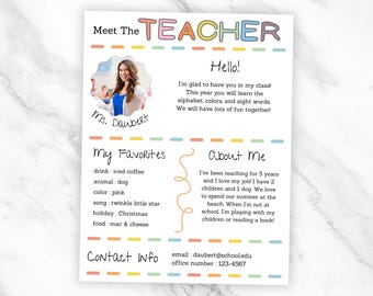 Editable Meet the Teacher Template, Canva Template, Back to School ...