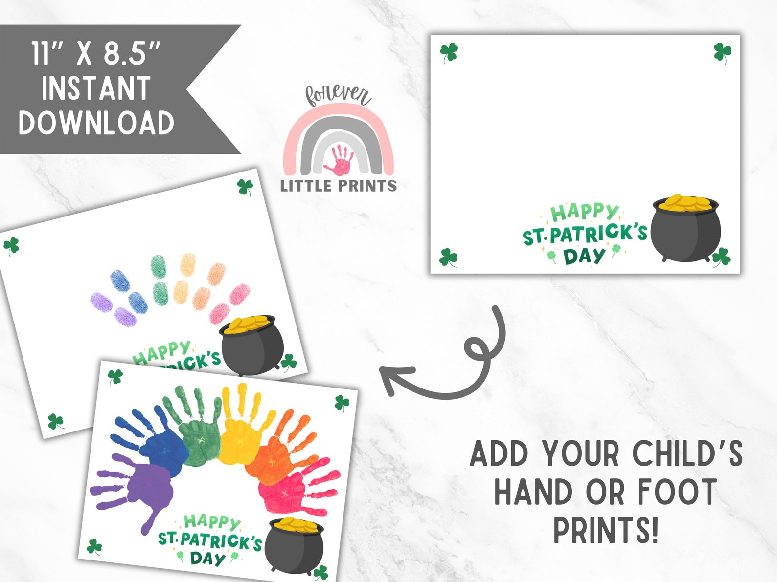 St Patricks Day Handprint Craft for Kids Toddlers Baby, Saint Patricks ...