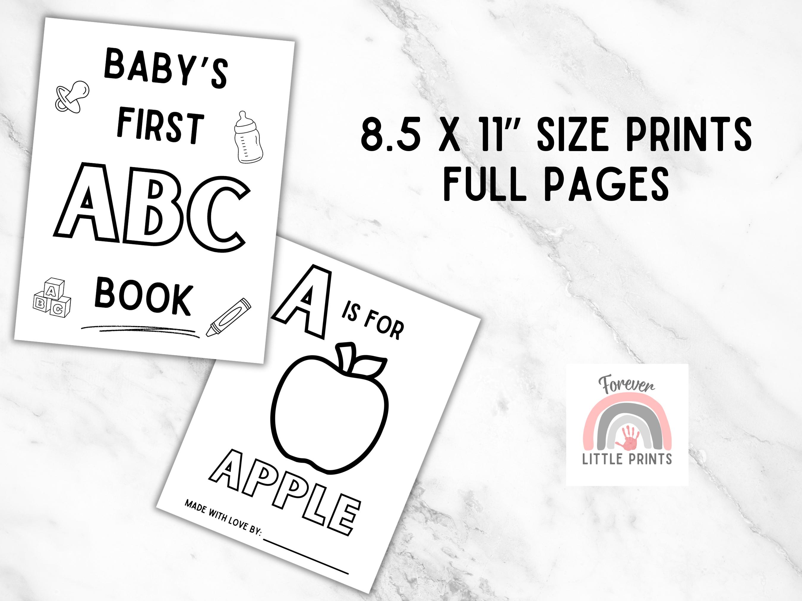Baby Shower ABC Book Alphabet Coloring Babys First Memory Book Boy Girl ...