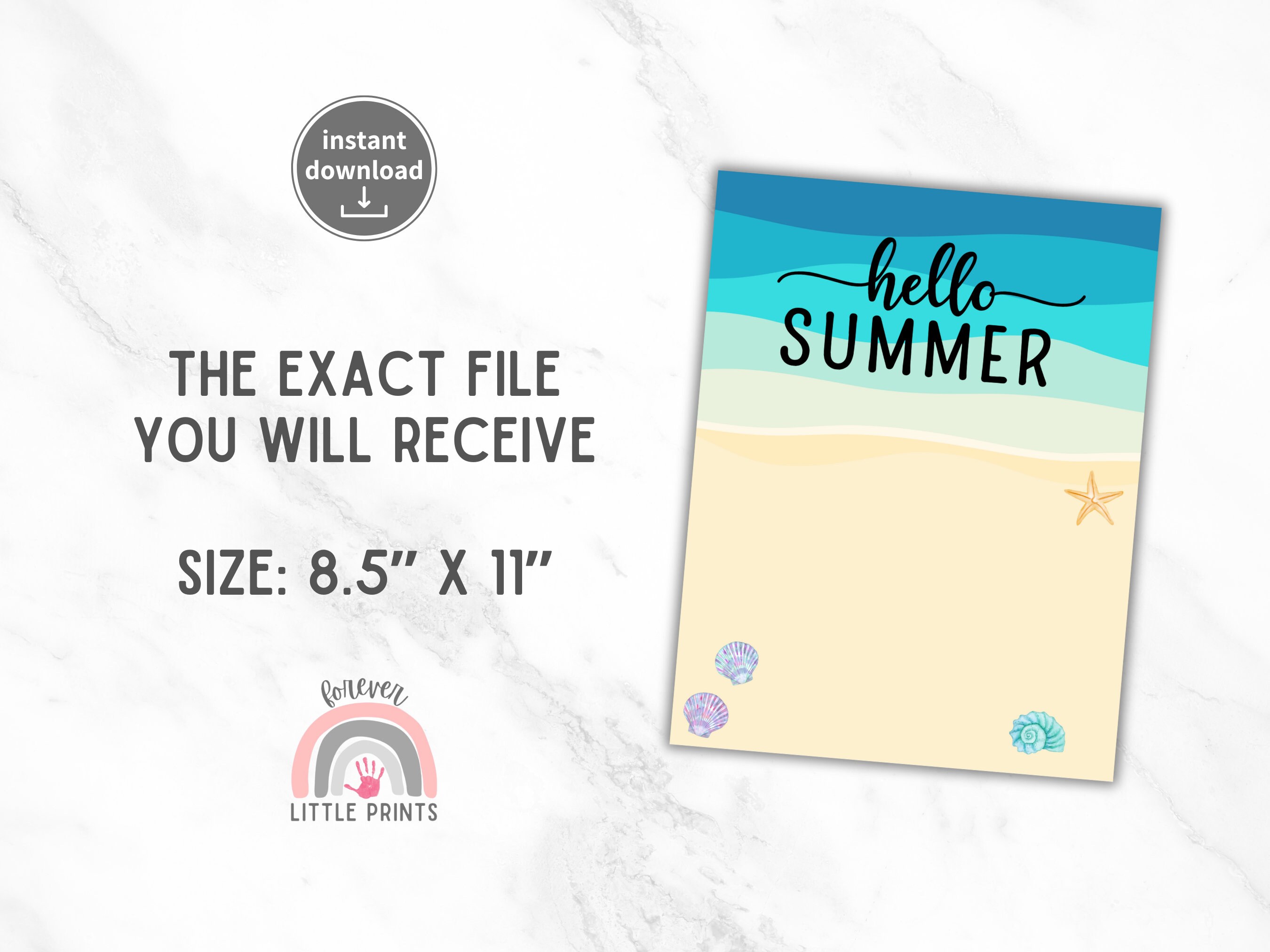 Hello Summer Handprint Art for Kids Toddler Infant, Beach Ocean ...