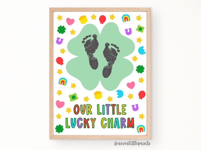 St Patrick’s Day Handprint Art for Kids Toddlers Baby, Little Lucky ...