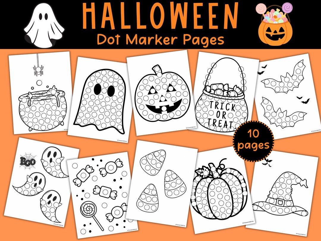 Halloween Dot Marker Printable Pack, Fun Preschool Daycare Activity ...