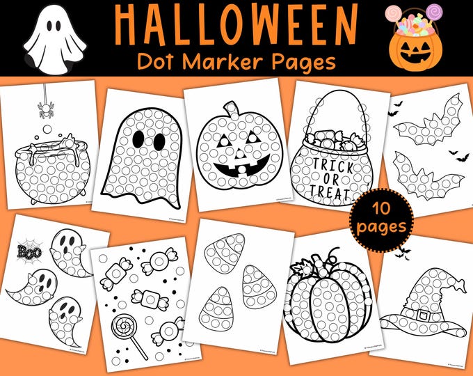 Halloween Dot Marker Printable Pack, Fun Preschool Daycare Activity ...
