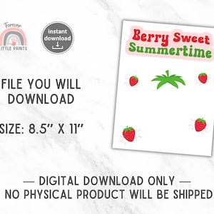 Strawberry Summer Handprint Art Kids Toddler Infant Berry Sweet ...