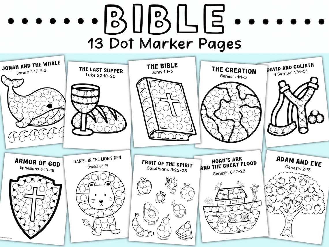 Bible Dot Marker Art, Church Sunday School Do A Dot Coloring Pages ...