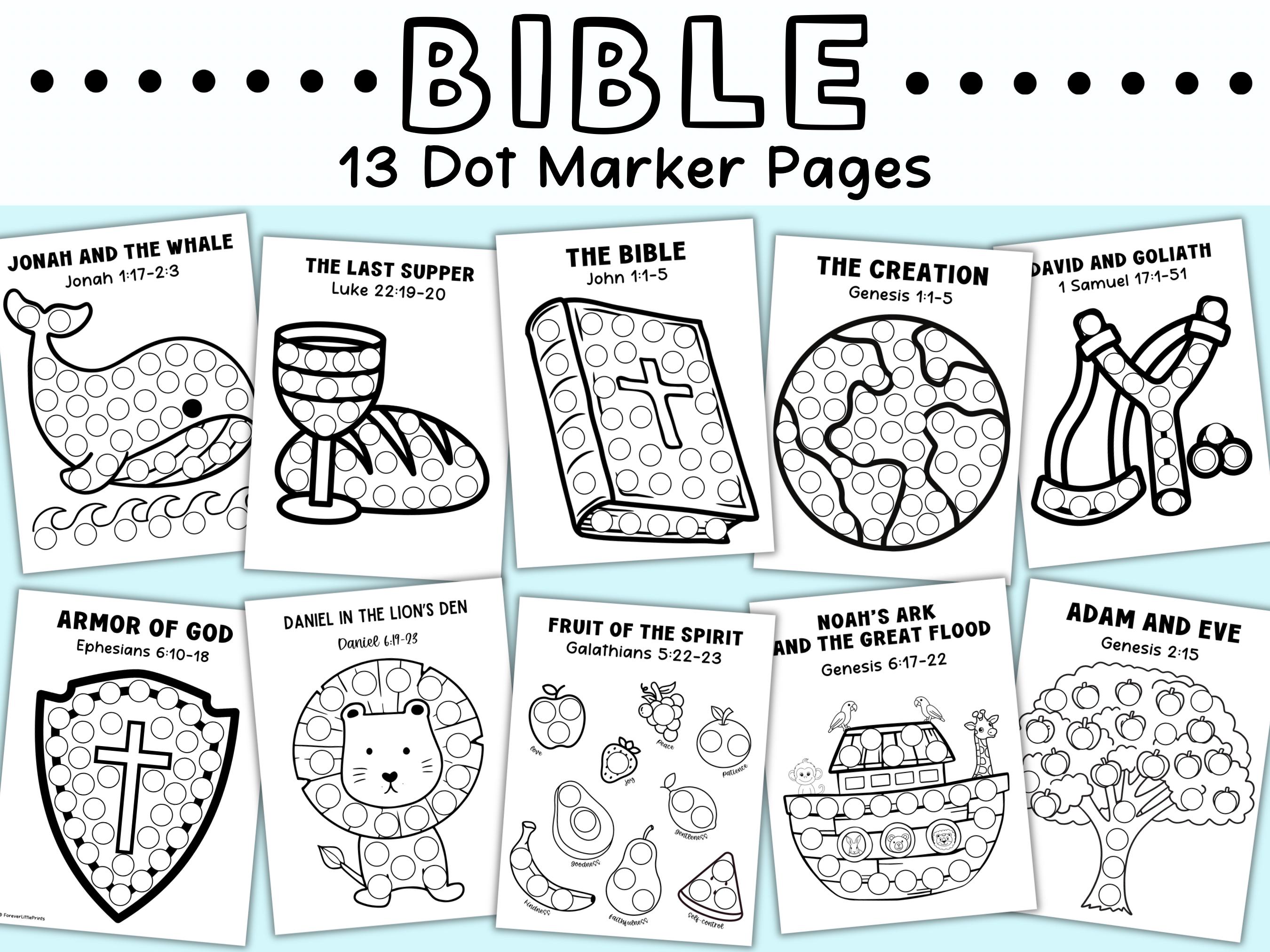Bible Dot Marker Art, Church Sunday School Do A Dot Coloring Pages ...