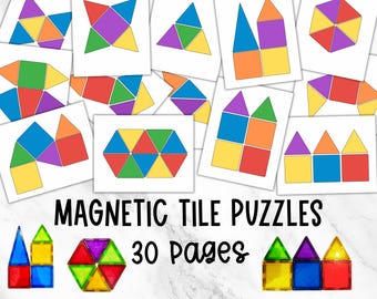 Magnetic Tiles Templates | Magnet Tile Activity Card | Puzzles ...