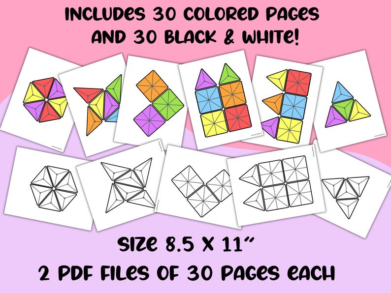 Magnetic Tiles Templates, Magnet Tile Pattern, Activity Card Puzzles ...
