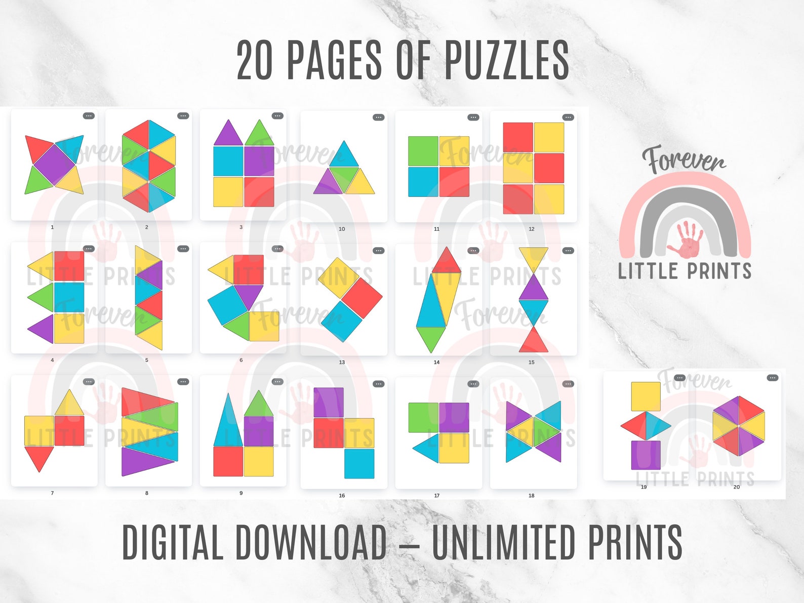Magnetic Tiles Templates, Magnet Tile Activity Card Puzzles Printables ...