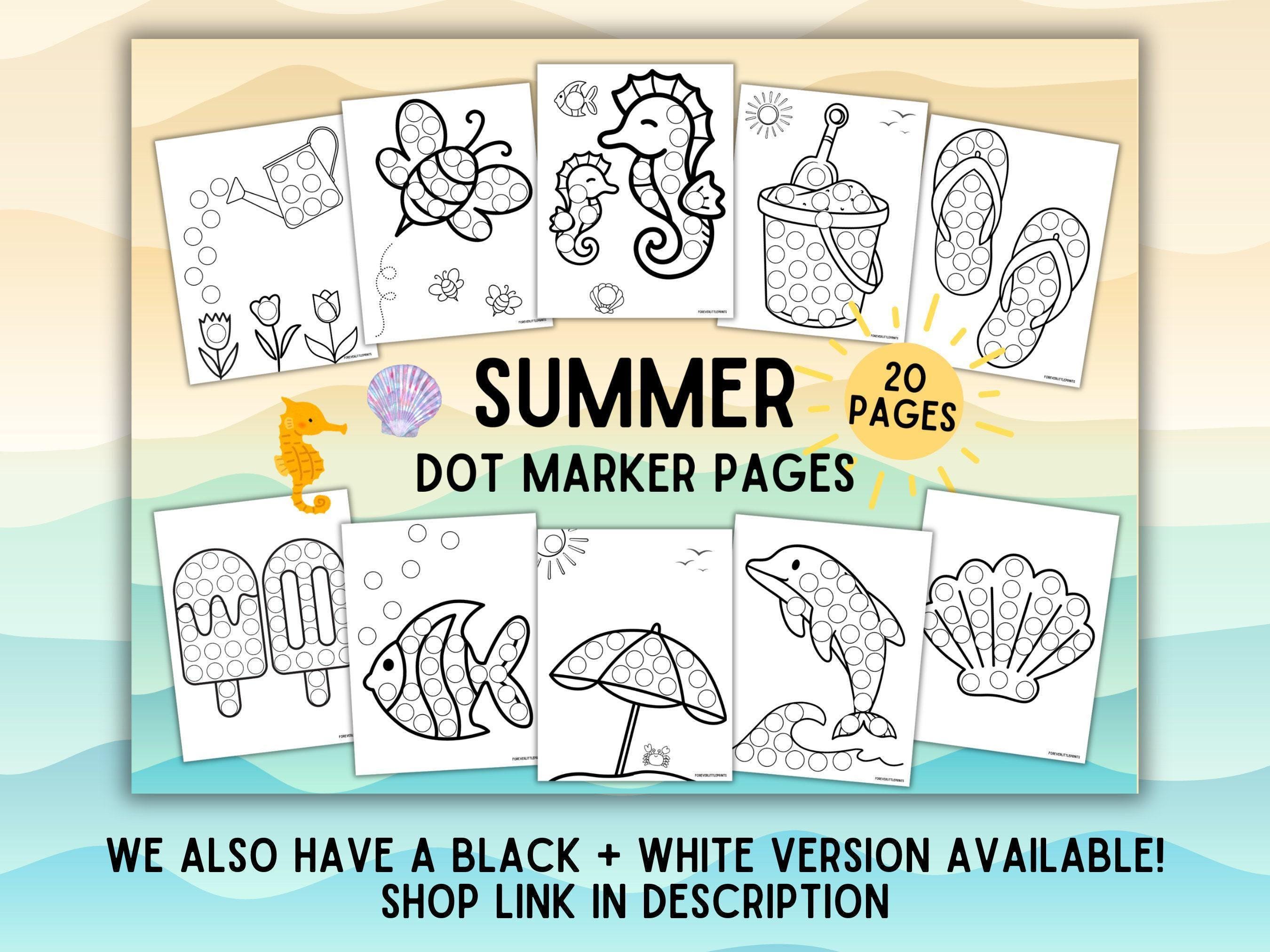 Summer Dot Marker Printable Pack, Fun Preschool Daycare Activity Pages ...