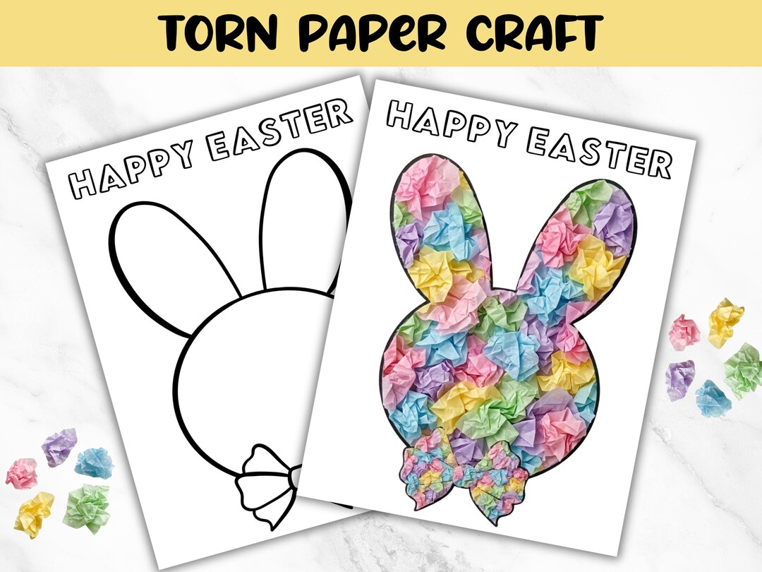 Easter Torn Paper Craft, Easter Bunny Toddler Craft, Kids Activity ...