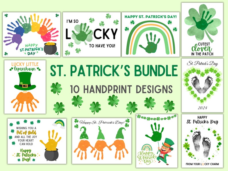 St Patricks Day Handprint Craft for Kids Toddlers Baby, Saint Patricks ...