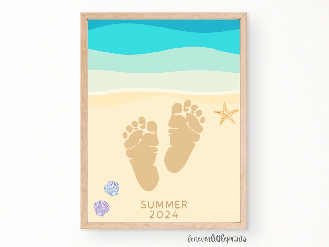 Summer Handprint Art for Kids Toddler Infant, Beach Ocean Footprint ...