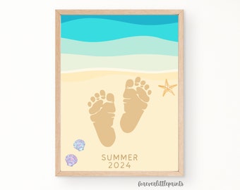 Hello Summer Handprint Art for Kids Toddler Infant, Beach Ocean ...