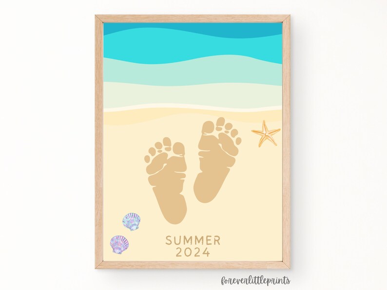 Summer Handprint Art for Kids Toddler Infant, Beach Ocean Footprint ...