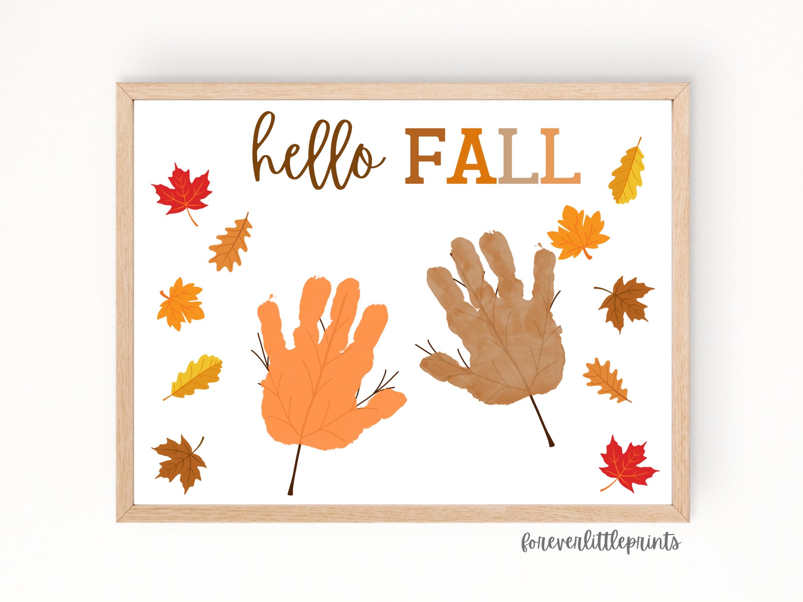 Hello Fall Handprint Art Leaves Autumn School Craft for Toddlers ...