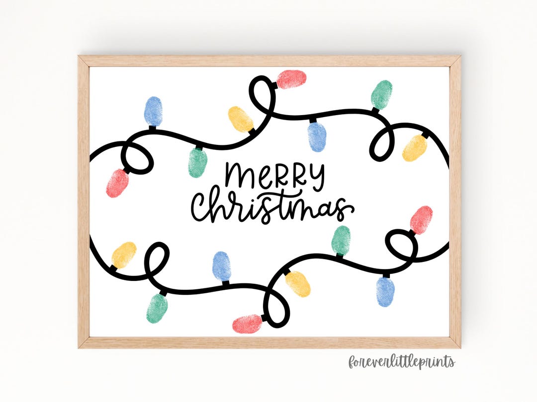 Christmas Lights Fingerprint Art for Baby Kids Toddler, Christmas ...