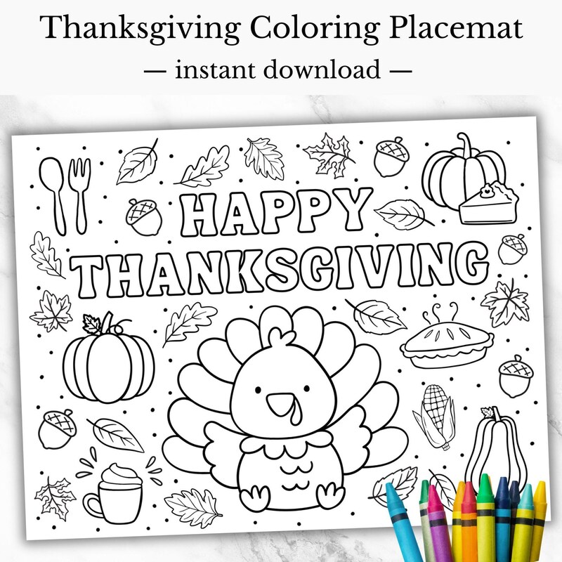 Paper Thanksgiving Placemats - Etsy