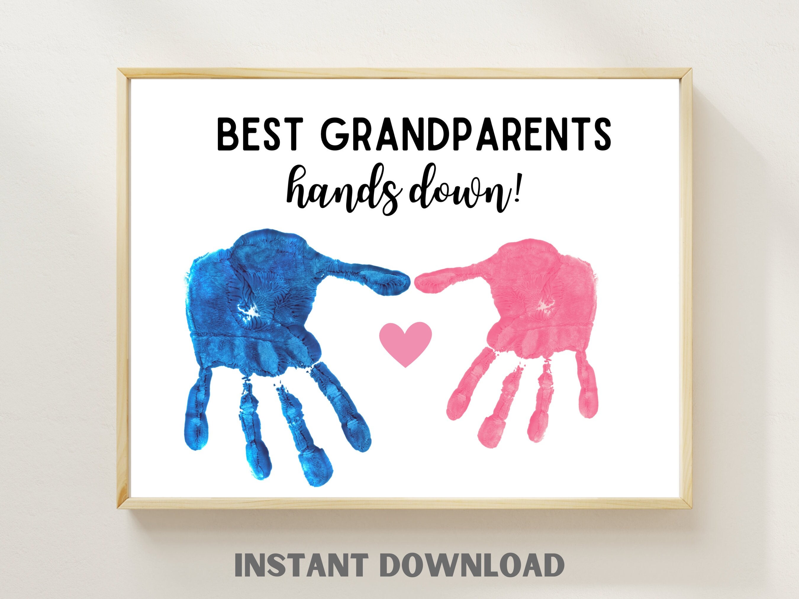 Grandparents Gift Handprint Art From Kids Toddler Infant, Grandparents ...