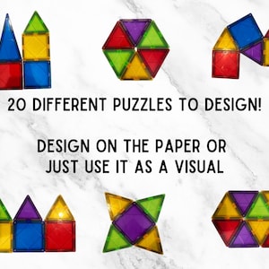 Magnetic Tiles Templates, Magnet Tile Activity Card Puzzles, Kids ...