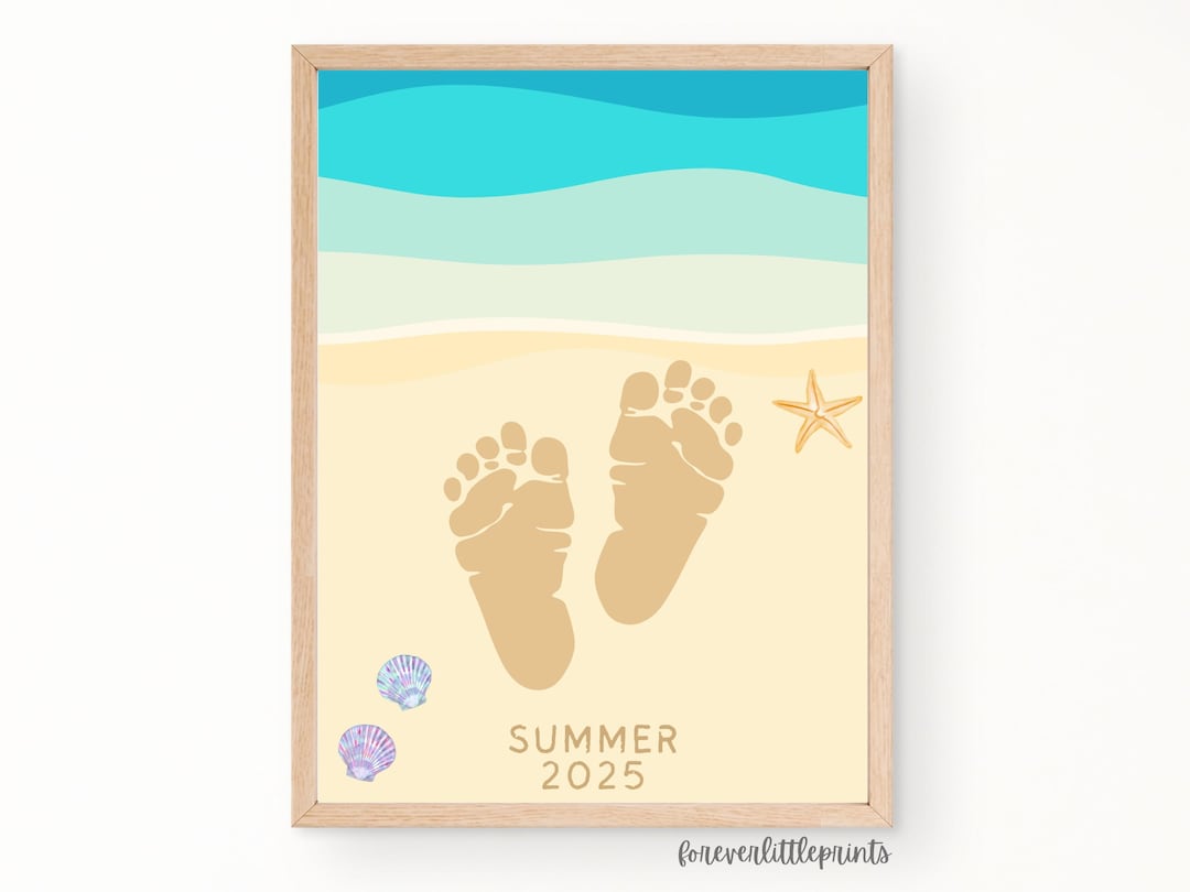 Summer Handprint Art for Kids Toddler Infant, Beach Vacation, Ocean ...