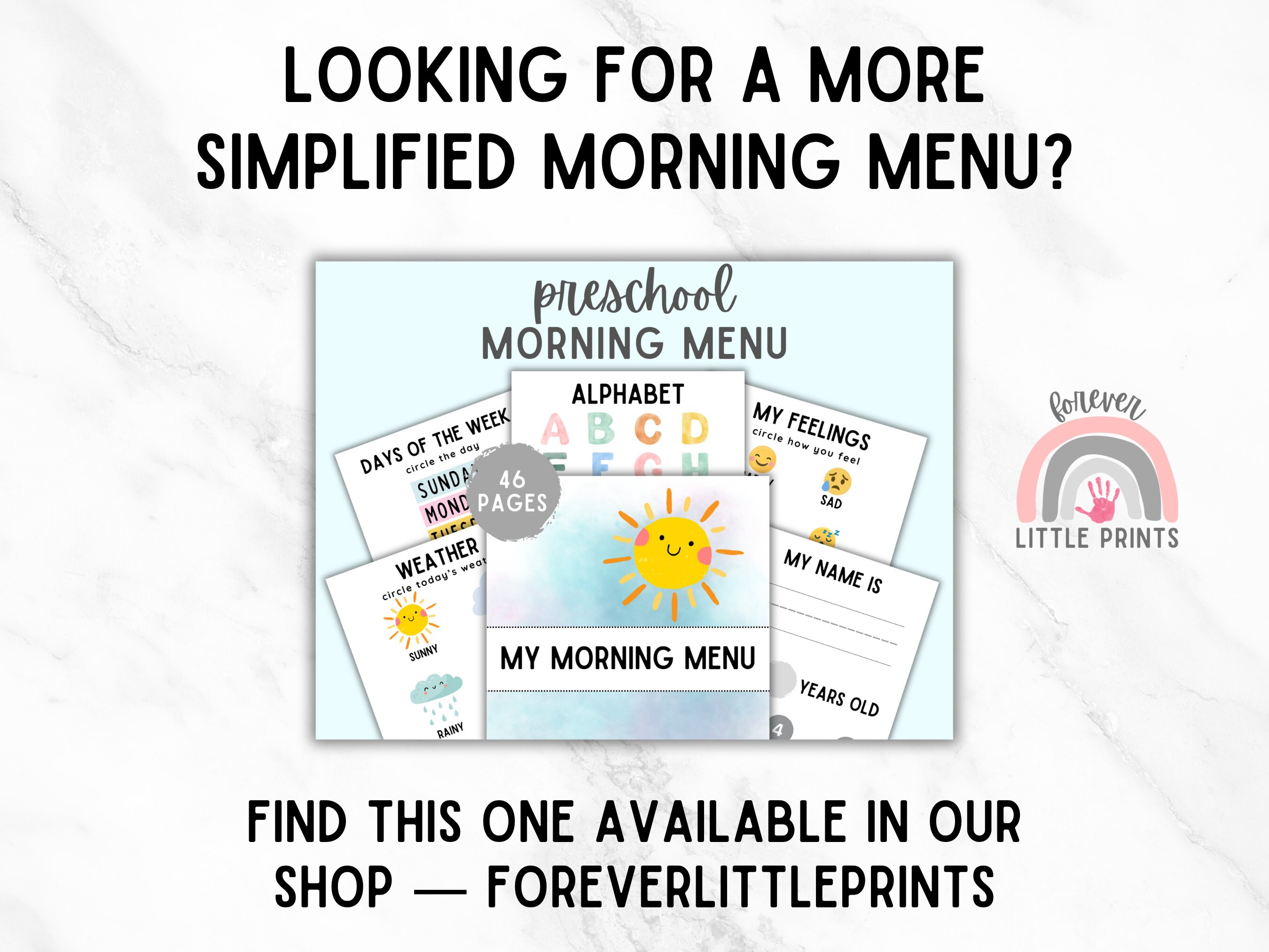 Preschool Morning Menu Printable, Homeschool Preschool, Preschool ...